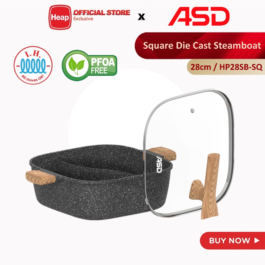 ASD 28cm IH 6.0L Square Die Cast Non Stick Dual Soup YUAN-YANG ...