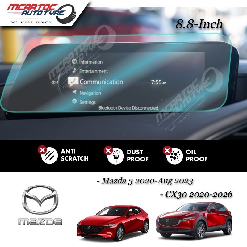 Mazda 3 2020-Aug 2023 / CX30 2020-2026 8.8-Inch Navigation Tempered ...