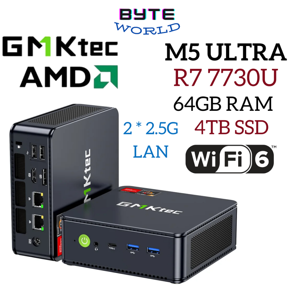 GMKtec M5 ULTRA AMD Ryzen 7 7730U Windows Mini PC 64GB RAM 4TB NVME SSD ...