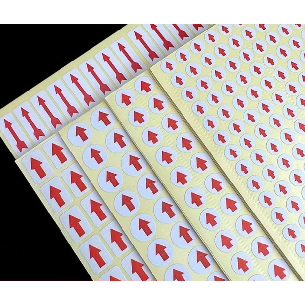 Sticker Red Arrow Shape Labels Marking to Point Defect Mistake Error ...