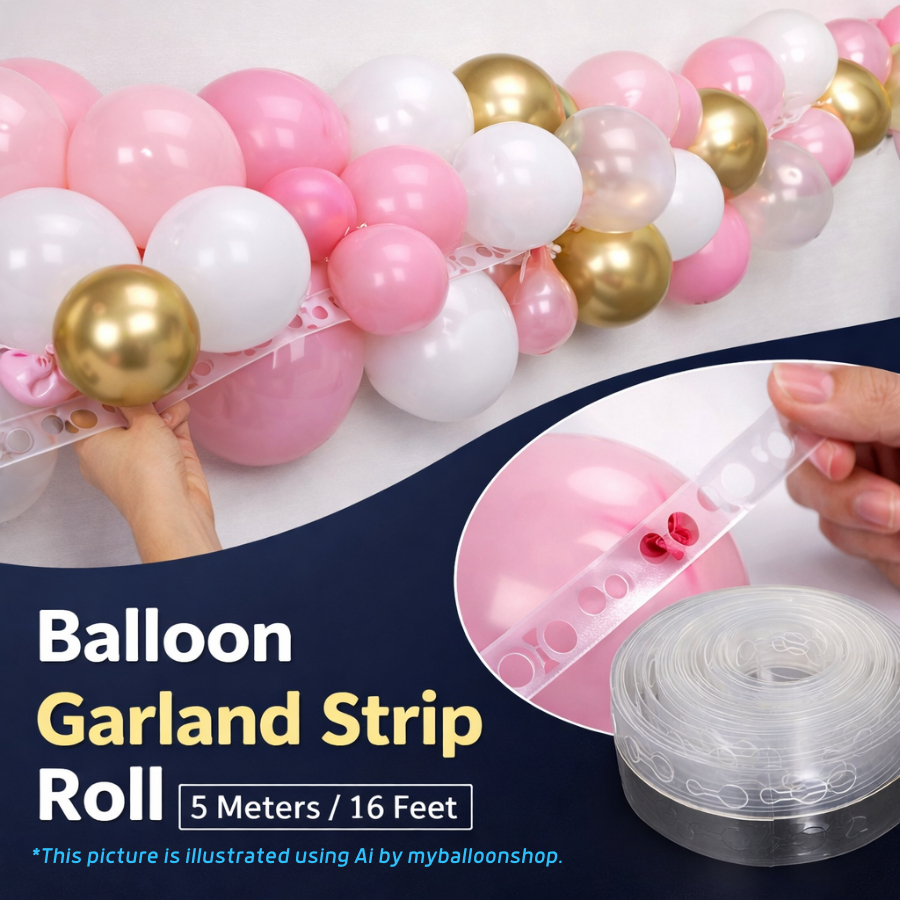 2Holes/5M roll Foil Latex Balloon Arch Chain Clip Birthday Wedding ...