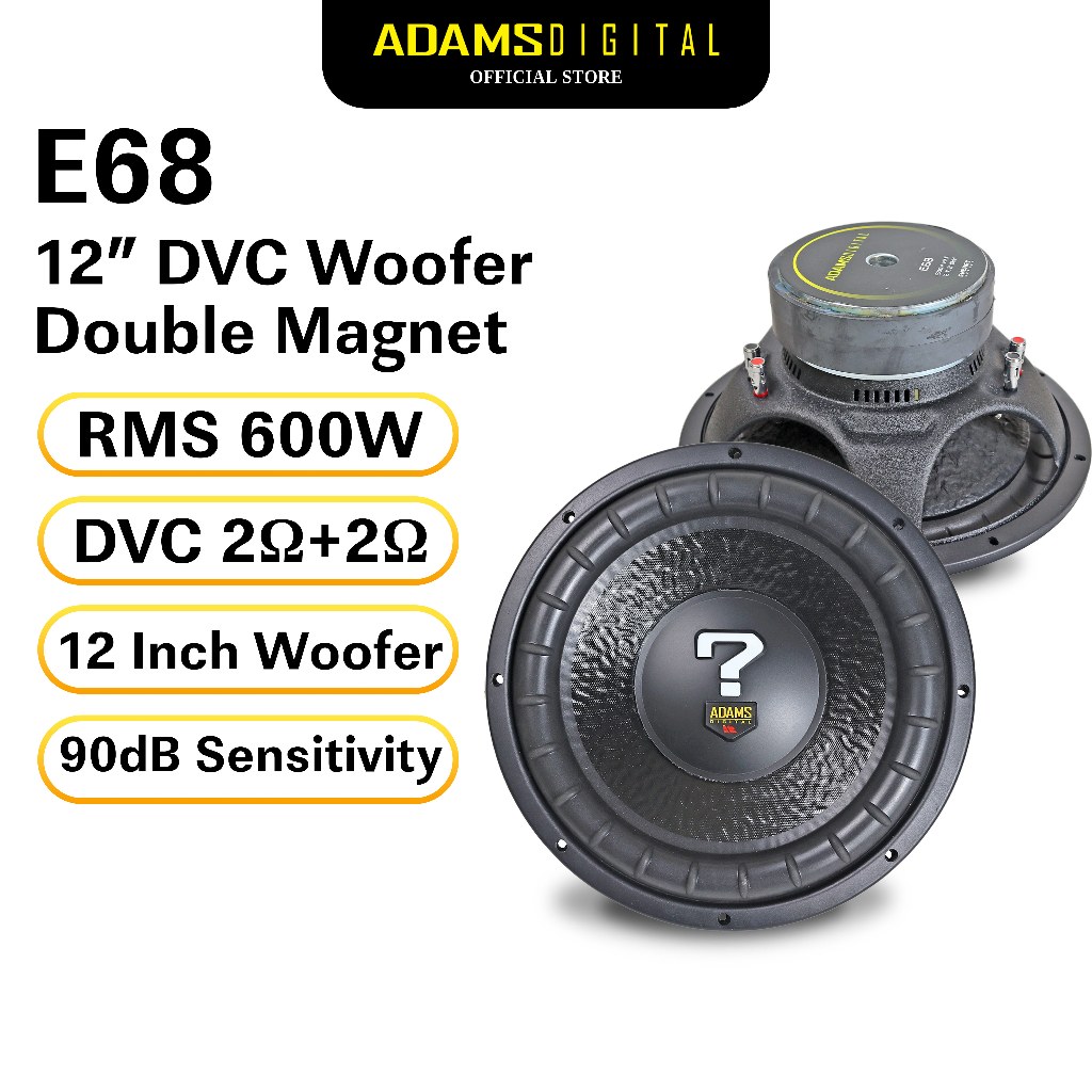 Adams Digital 12 Inch Double Coil Double Magnet Woofer DMDC 1500W E68 ...