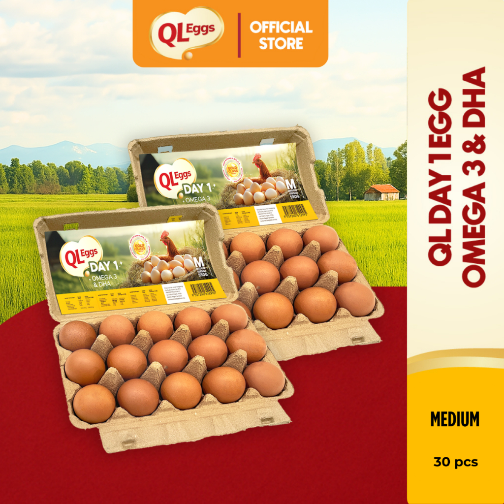 QL Omega 3 & DHA Egg - Medium 30pcs Fresh Egg Farm Fresh Egg Telur ...