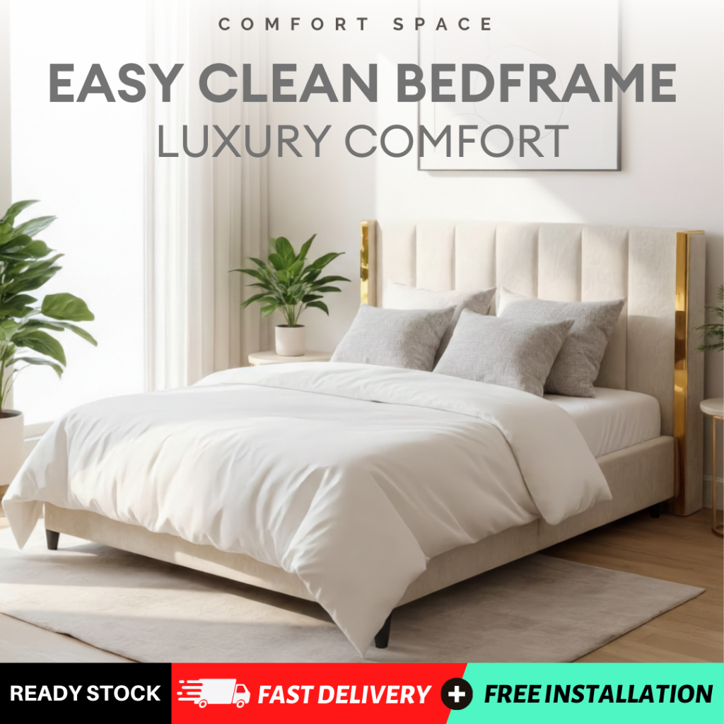 🔥 Free Install 🔥 Comfort Space Freya Easy Clean Bedframe | Katil | King ...