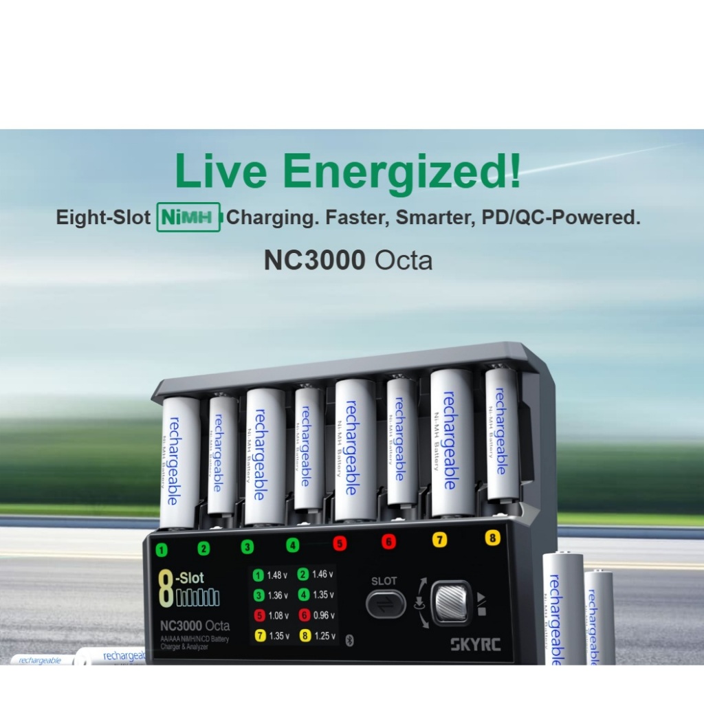 SKYRC Charger NC3000 OCTA NC3000PRO NiMH NiCD AA AAA Battery LCD ...