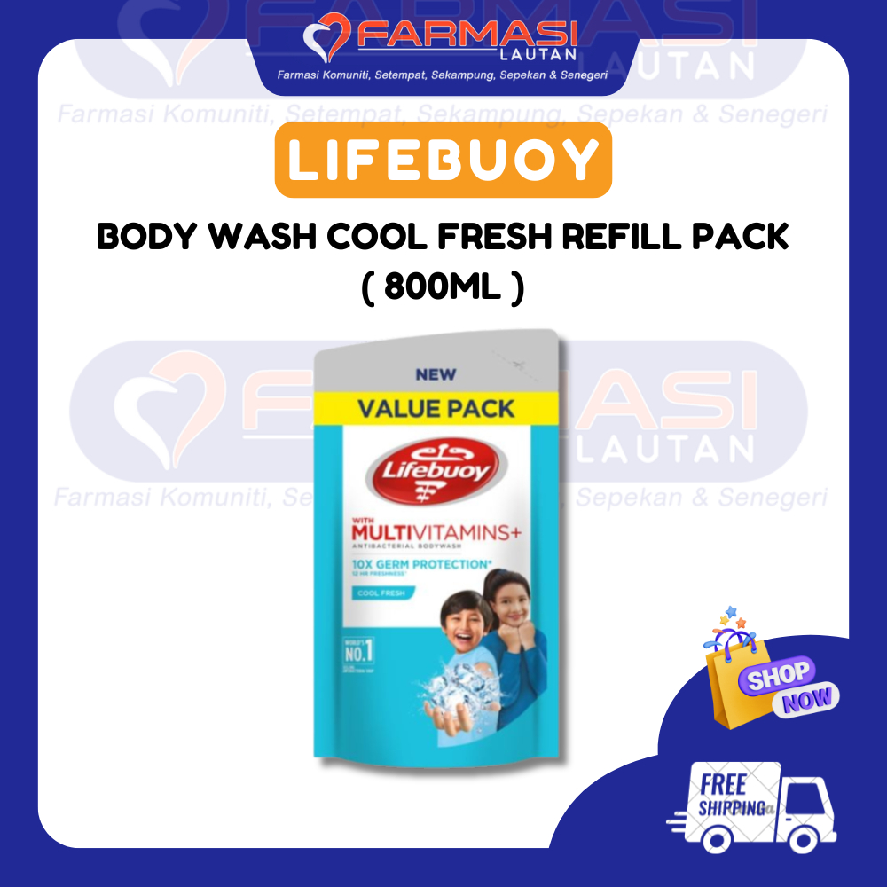 LIFEBUOY ANTIBACTERIAL BODY WASH COOL FRESH REFILL PACK 800ML | Shopee ...