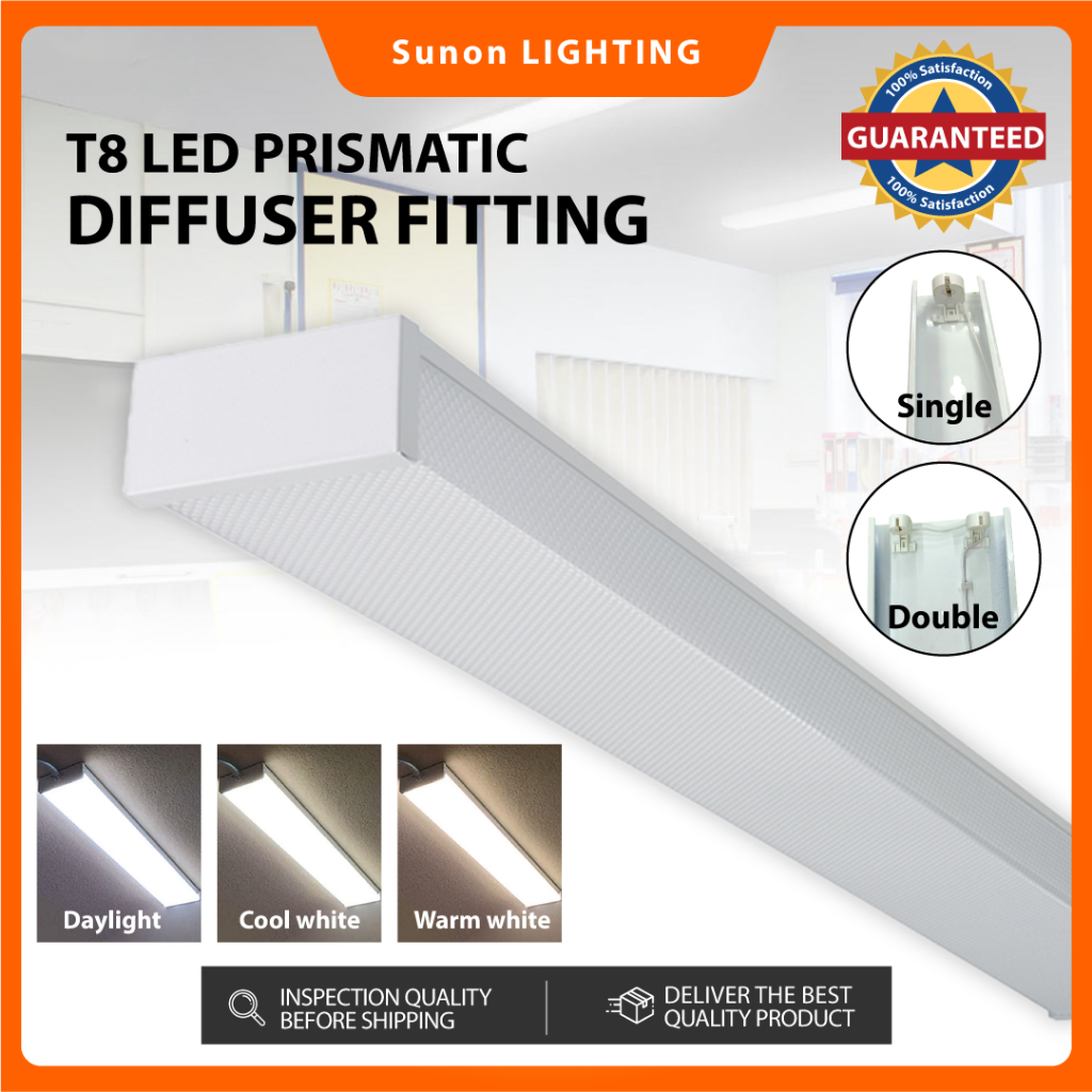T8 Prismatic Diffuser Fitting Casing Louver Fitting Casing For T8 ...