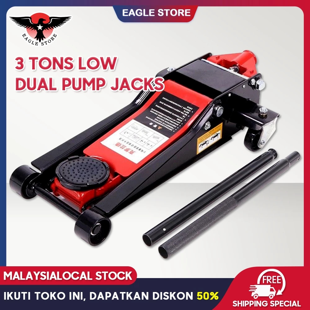 【Limited Offer】Heavy Duty 3 Ton Floor Jack Hydraulic Floor Jek Kereta ...