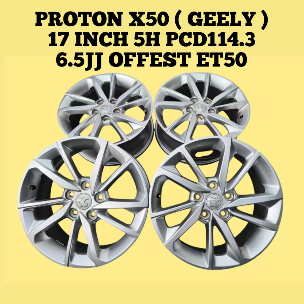 PROTON X50 ( GEELY ) SPORT RIM 17 INCH 5H PCD114.3 6.5JJ OFFEST ET50 ...