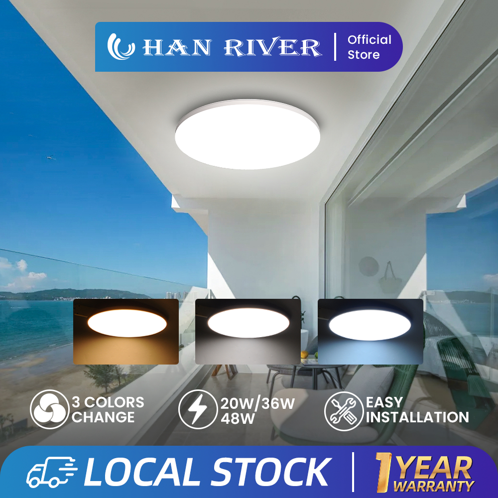 HAN RIVER 80W 48W 36W 20W Lampu Siling 3 Color Change Ceiling Light ...
