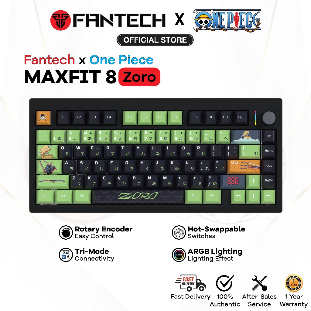 Fantech x One Piece Zoro Maxfit8 MK921 Mechanical Keyboard | Hot ...
