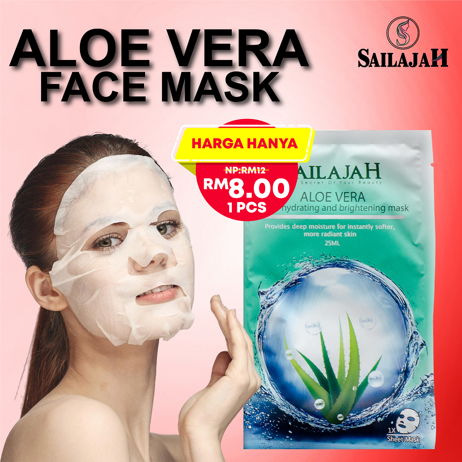 Sailajah Aloe Vera Hydrating & Brightening Face Mask 25ml Masker Muka ...