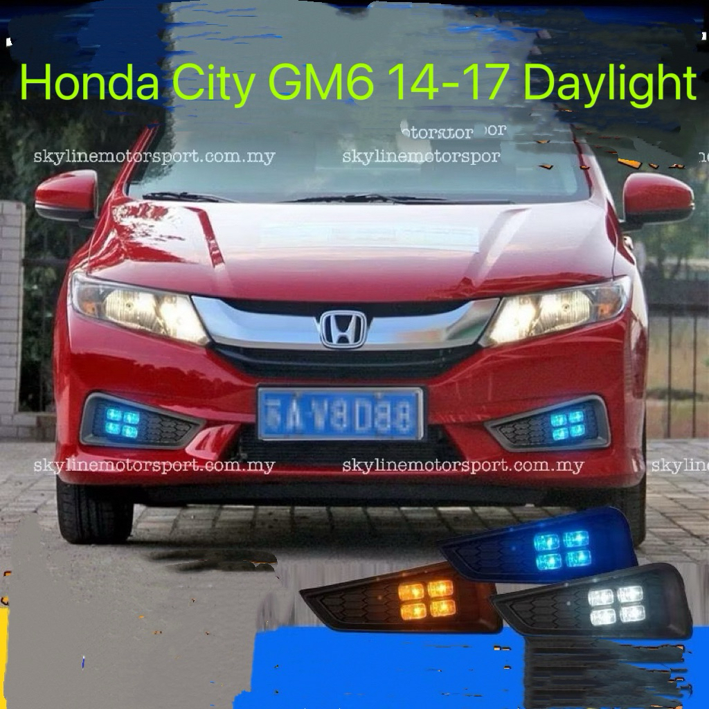 Honda City GM6 Bumper Fog Lamp Foglight DRL Led Projector Style ...