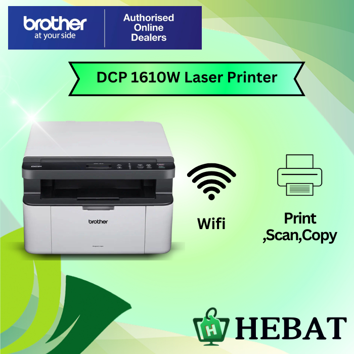Brother DCP 1610W WiFi, Print, Scan, Copy and Wireless Mono 1610 Laser ...