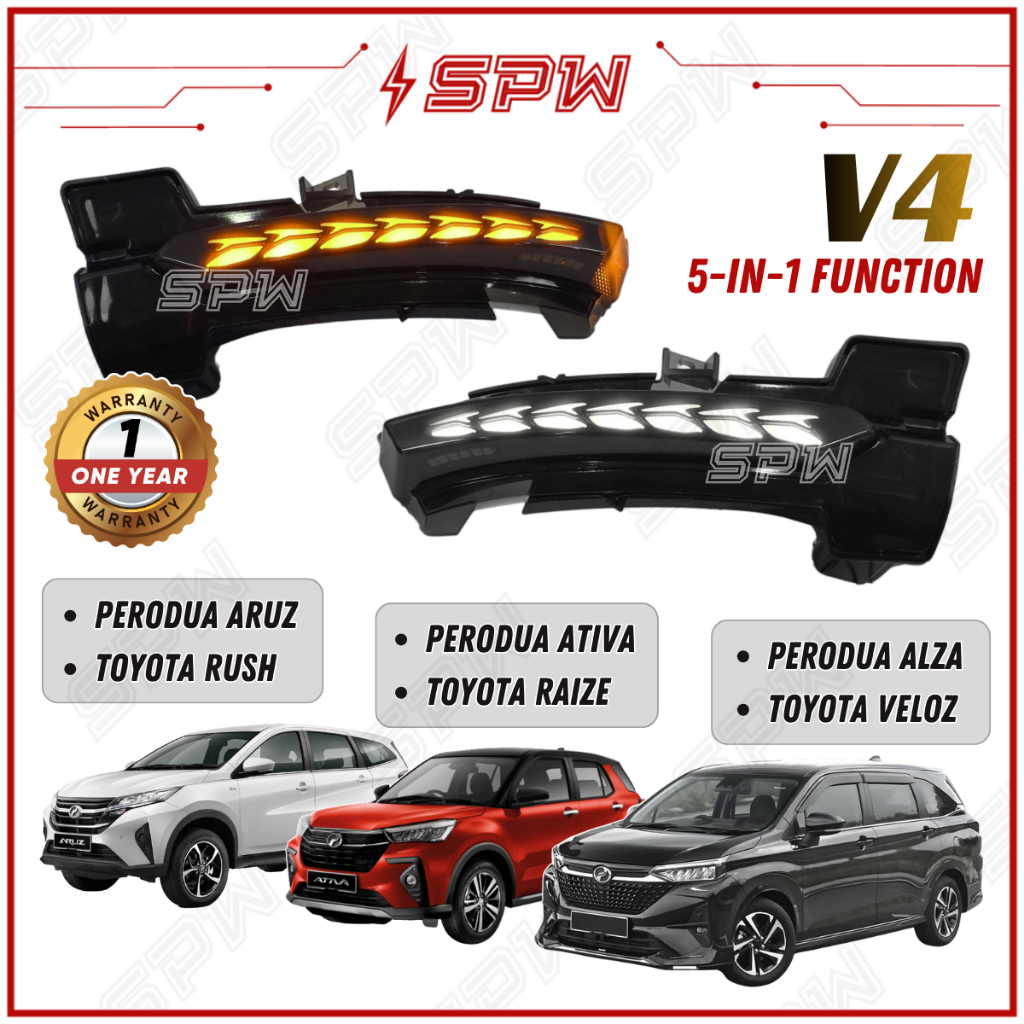 Perodua Ativa Alza Aruz /Toyota Raize Rush Veloz V4 Side Mirror Signal ...