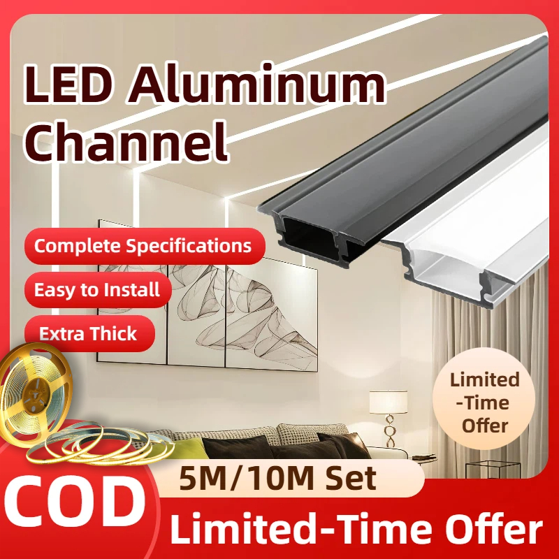 (5M / 10M) Set LED Channel Strip Light Aluminium Casing Profile Track ...