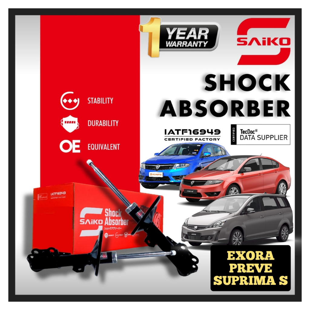 SAIKO ABSORBER PROTON PREVE SUPRIMA EXORA ( FRONT OR REAR ) FRT RR ABS ...
