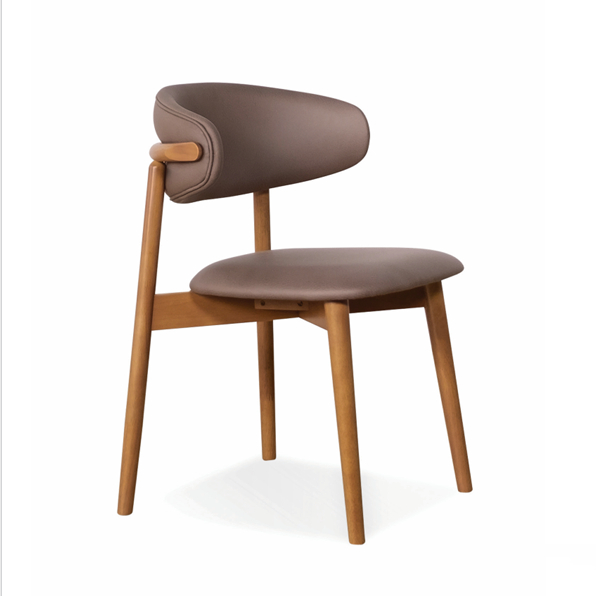 Scandinavian Wooden Chair Zola Light Walnut Rubberwood Beige Fabric ...
