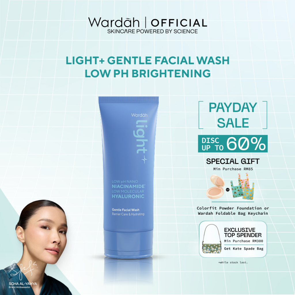 Wardah Light+ Low pH Nano Niacinamide Gentle Facial Wash 100ml | Gently ...