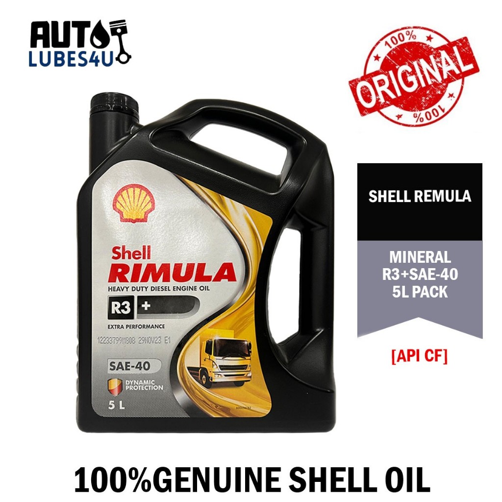 Shell Rimula R3+ SAE-40 5L Diesel Engine Oil - Shell Malaysia | Shopee ...