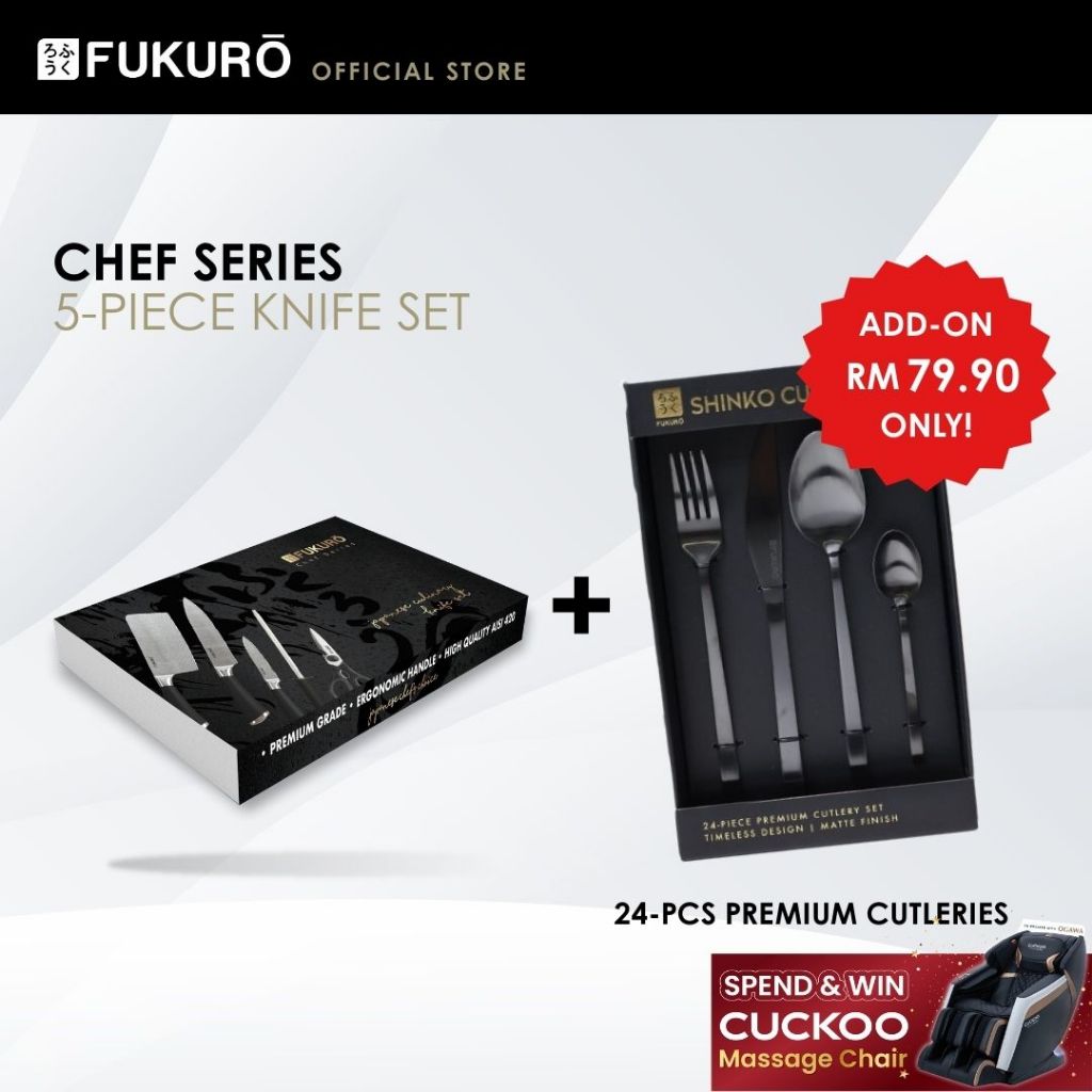 Fukuro 5-Piece Japanese Culinary Stainless Steel Knife Set | Shopee ...