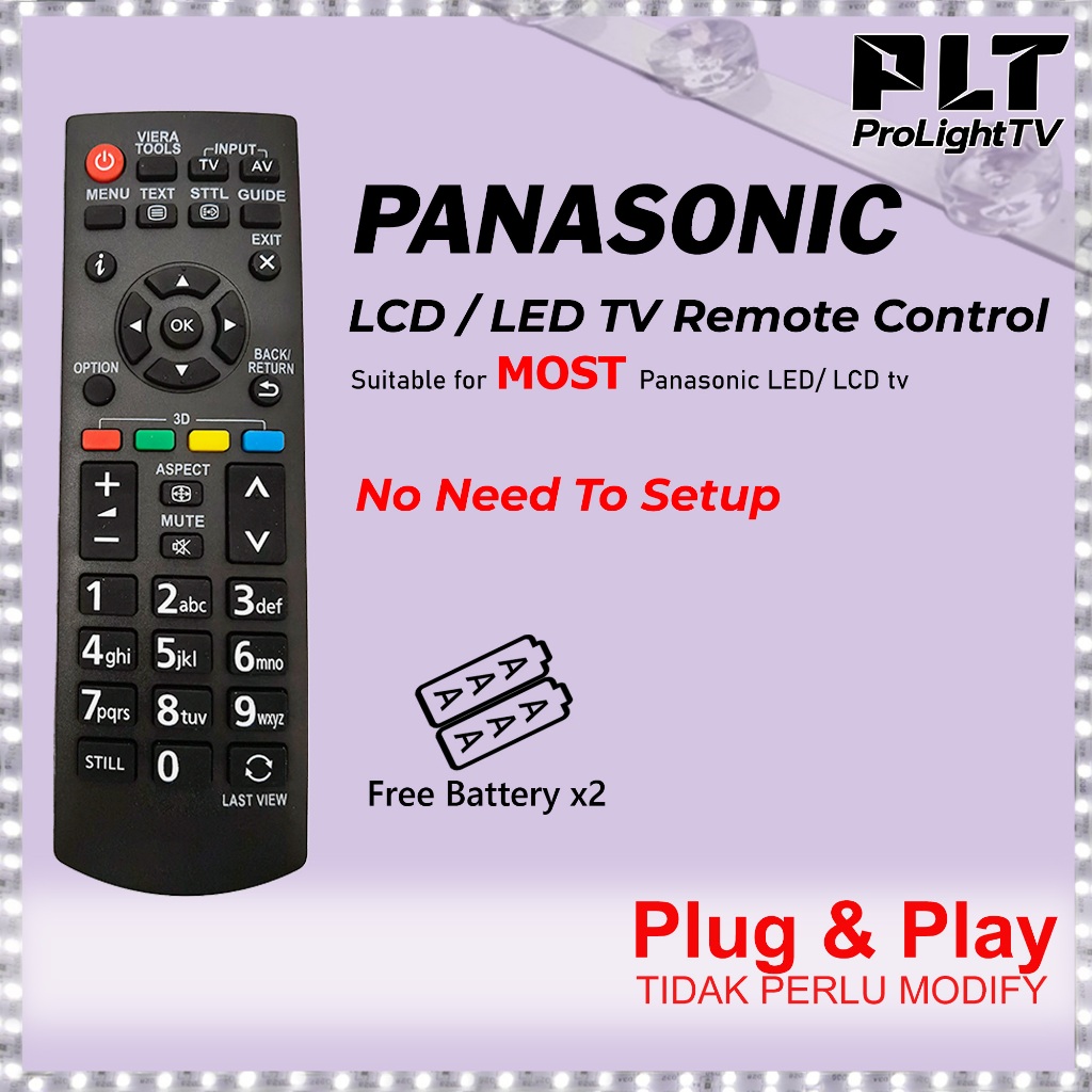 Replacement Panasonic LED TV Remote Control With Media Player (FREE ...
