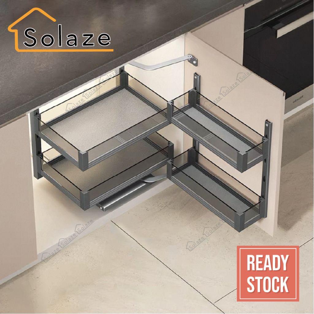 Solaze Aluminum Alloy Glass Pantry Unit Adjustable Basket Organization ...