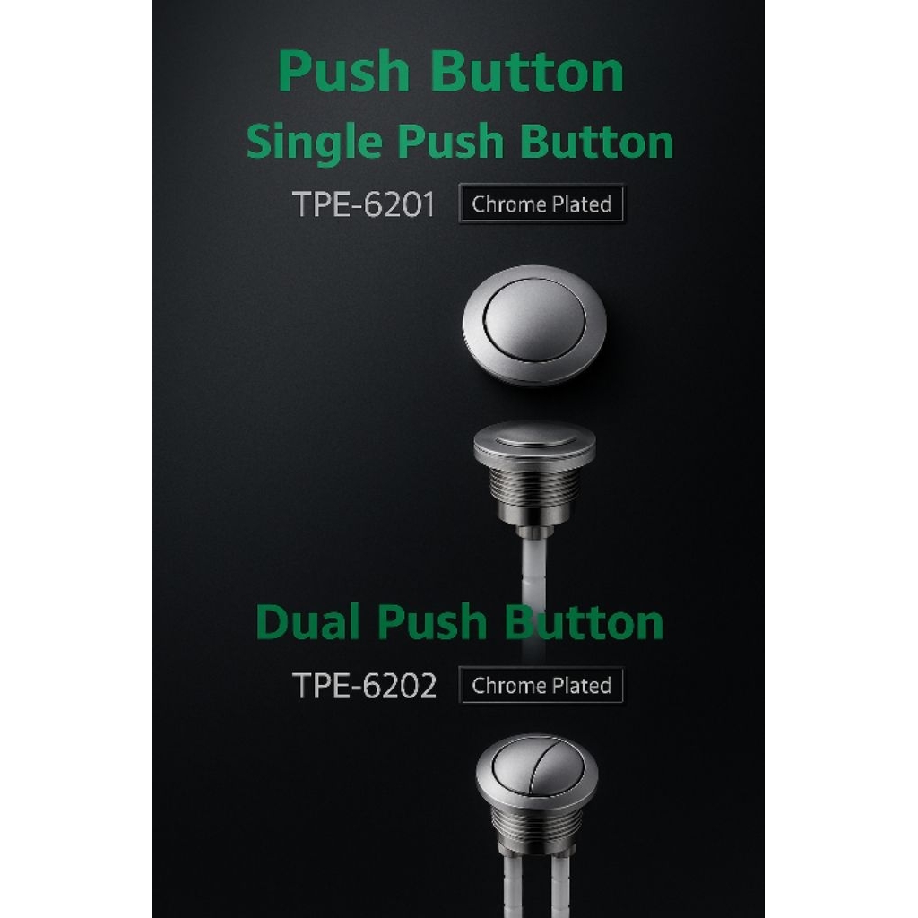TOILET BOWL PUSH BUTTON ONLY (SINGLE / DOUBLE ) ( 38MM/48MM/58MM ...