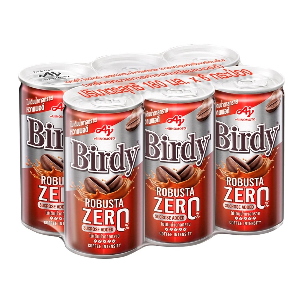 BIRDY Robusta Zero Ready-to-Drink Canned Coffee 180 ml. x 6 units ...