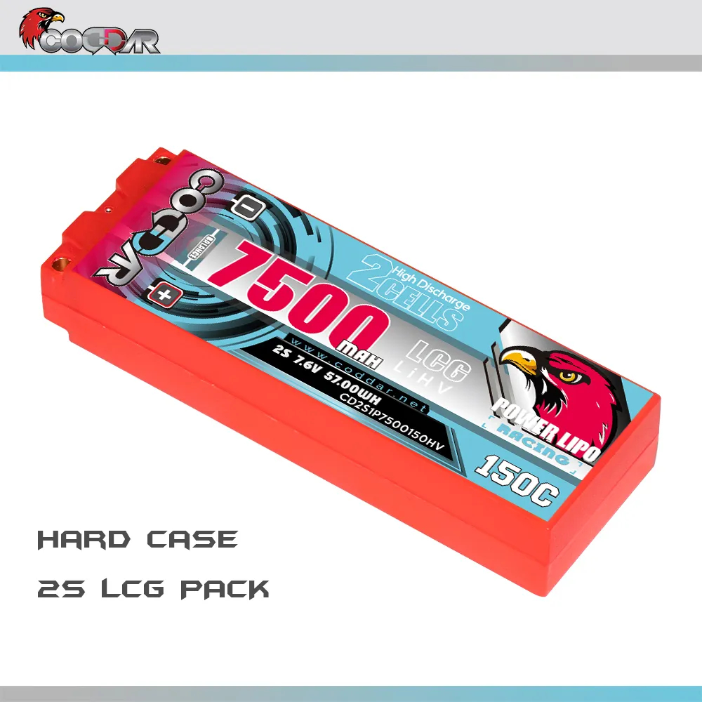 CD2S1P7500150HV || Coddar 2S 7500MAH HV 7.6V 150C 5mm Bullet Hard Case ...