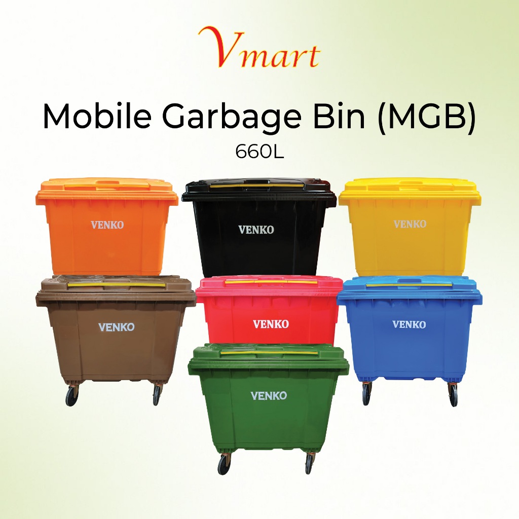 MGB 660L / MGB 1100L Tong Sampah Bergerak Hijau dengan Pedal / Tong ...