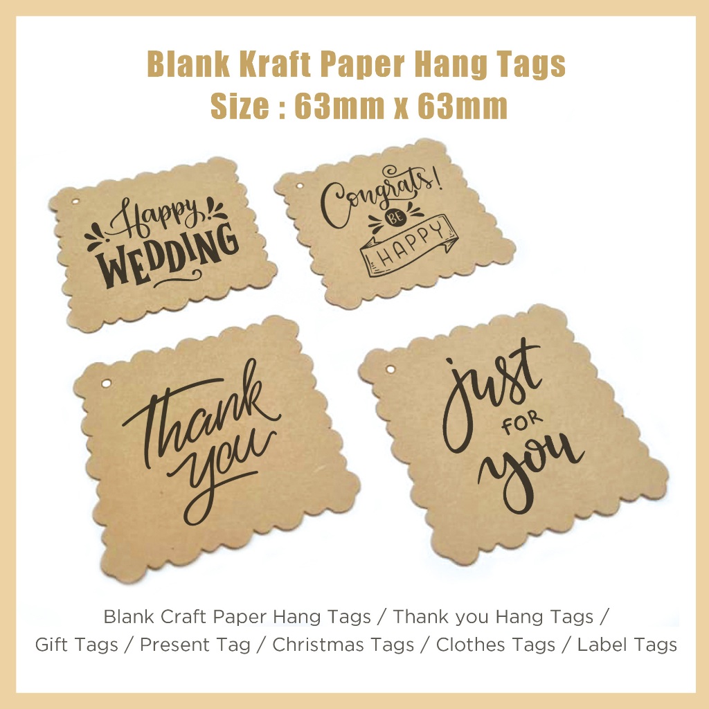 [Hang Tag] Blank Kraft Hang Tags Lable Thank You Tags Label Blank Tags ...