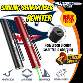 SMILING SHARK Laser Pointer 2in1 Green Red Light Long Shot 1000 Powerful Laser Pointer USB ...