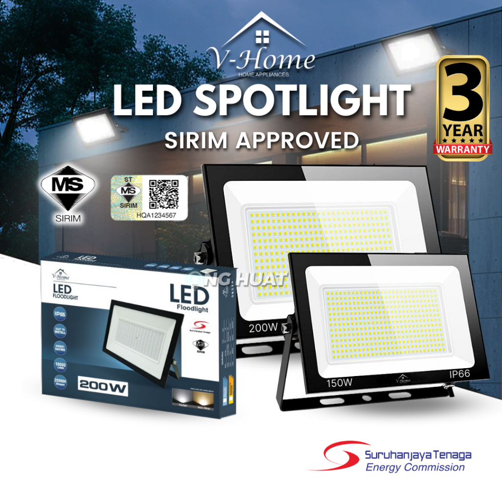 [SIRIM] VHome® LED Outdoor Spotlight IP66 Flood Light Celling Wall 10W ...