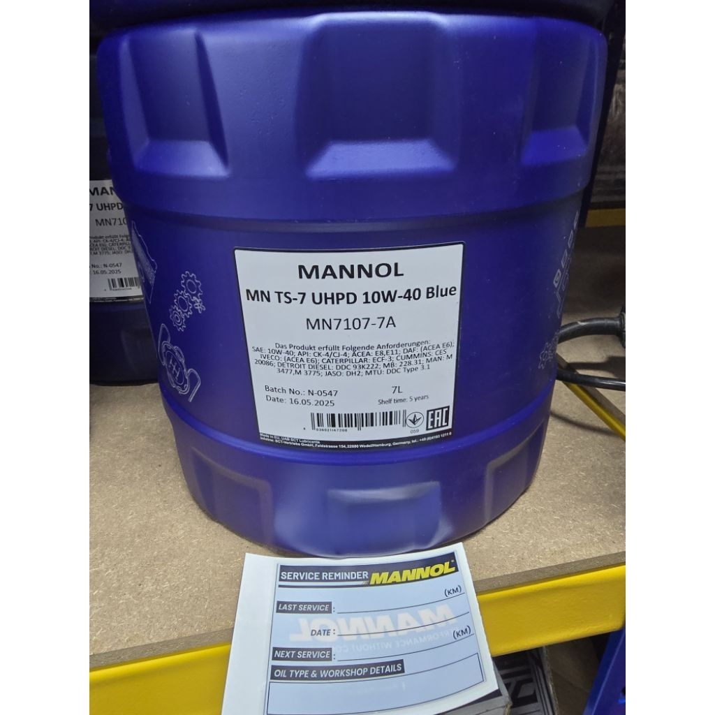 Mannol TS7 (7Liter) 2025y New Packing 10W40 Fully Synthetic high grade ...