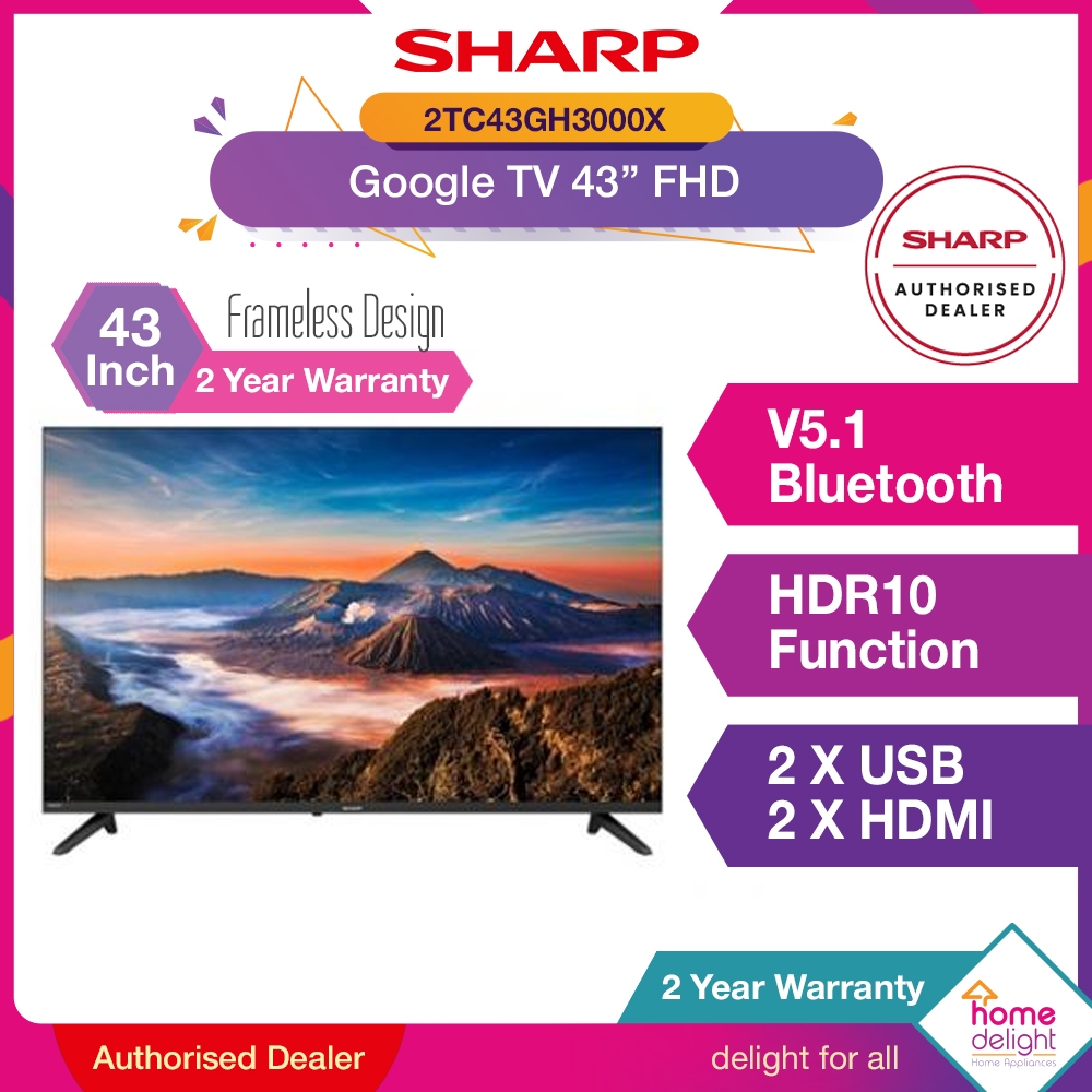 Sharp 43 Inch Google TV FHD 42" 2TC42FG1X / 43" 2TC43GH3000X | Shopee ...