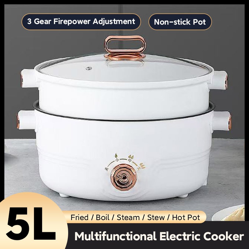 5L Electric Cooker With Steamer 电煮锅 28CM Non-Stick Rice Cooker ...