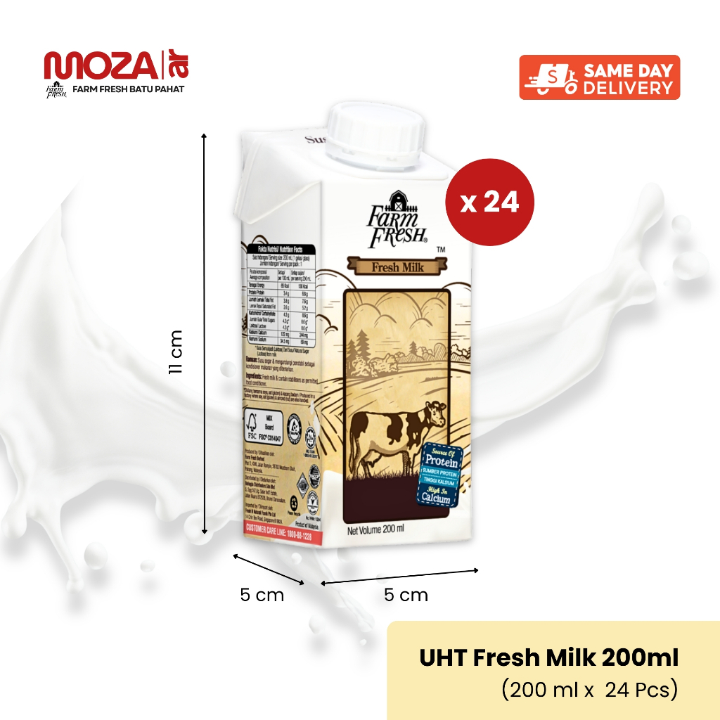 Farm Fresh UHT Fresh Milk (200ml x 24 Pcs) | Shopee Malaysia