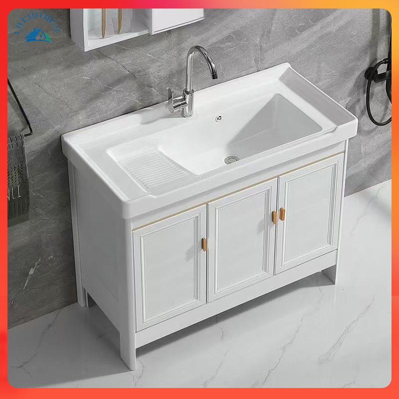 Bathroom Cabinet with Washboard, Almari Bilik Mandi, Basin Seramik ...