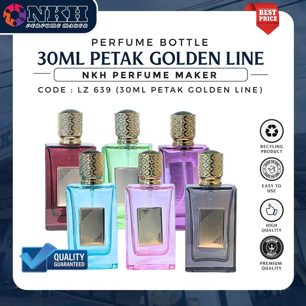 [ 1 PCS ] BOTOL KOSONG MINYAK WANGI 30ML PETAK GOLDEN LINE ( LZ 639 ...