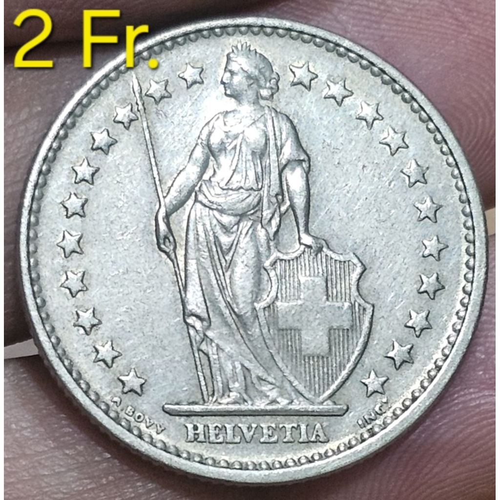 Switzerland 1968 2 Francs and 1969 Half Francs 2pcs 瑞士 2法郎 ½法郎 两枚一起 ...