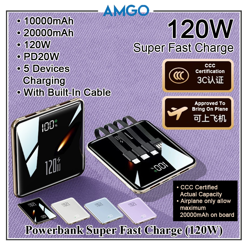 AMGO 3C Certification Powerbank Super Fast Charging Power Bank PD20W ...
