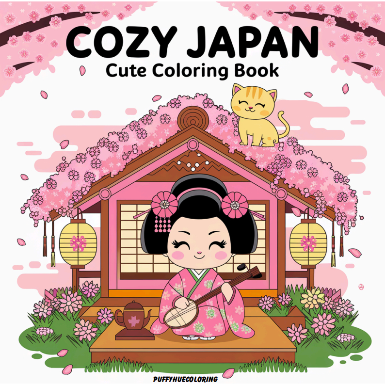 [PDF] 90+ Pages Cozy japan by PuffyHue Coloring Book | Kids & Adult ...