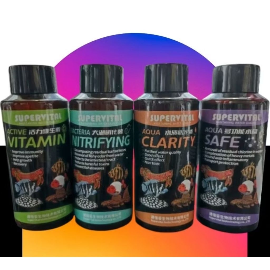 {4in1} Supervital Fish Supplements (Aqua Safe+ Clarity+ Nitrifying ...