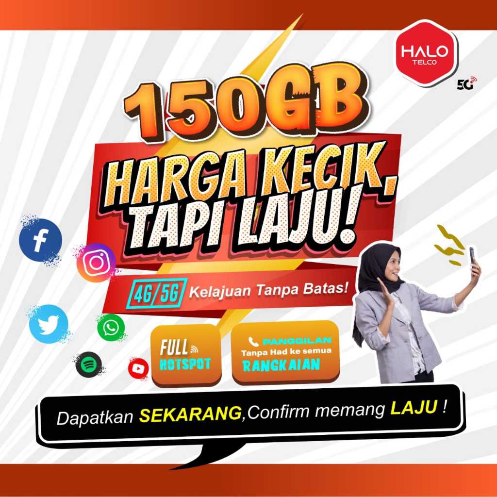 𝗦𝗜𝗠 𝗖𝗔𝗥𝗗 𝗛𝗔𝗟𝗢 𝗧𝗘𝗟𝗖𝗢 𝗧𝗨𝗡𝗘 𝗧𝗔𝗟𝗞 - PREPAID RM35/BULAN - 4G/5G COVERAGE ...
