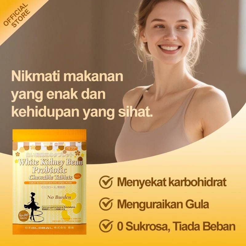 OLZZ White Kidney Bean Probiotic Chewable Tablets | Kawal Gula Minyak ...