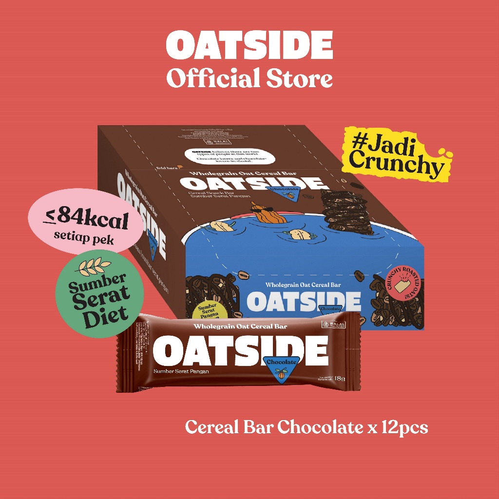 OATSIDE Oat Cereal Bar Chocolate (12pcs x 18g) | Shopee Malaysia