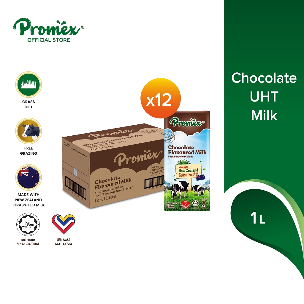 Promex Grass-fed UHT Chocolate 1liter (12packs) | Shopee Malaysia