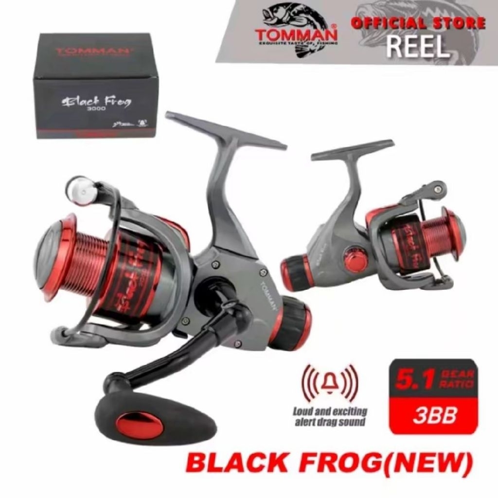 BUNYI KATAK - MESIN PANCING SPINNING JENAMA TOMMAN BLACK FROG FISHING ...