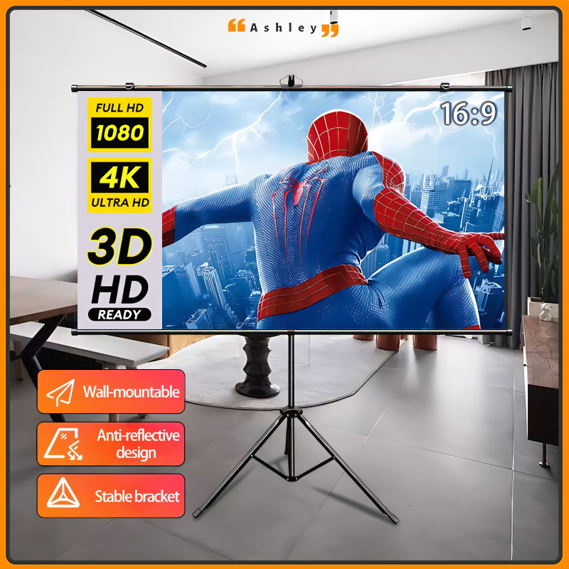 Projector Screen Skrin Projektor 16:9 3D 4K LCD Projector Screen With ...